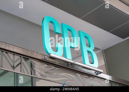 Close-up of CPB (Central Pacific Bank) sign on the building in Waikiki ...