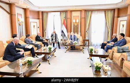 Yemeni President Rashad Mohammed Al-Alimi, Chairman of the Presidential ...