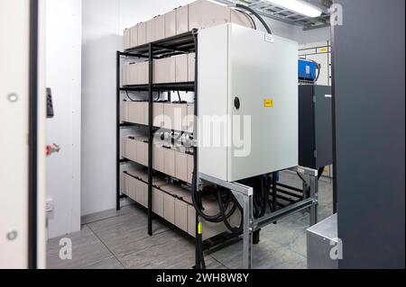 Industrial electric UPS backup system with external batteries Stock Photo - Alamy