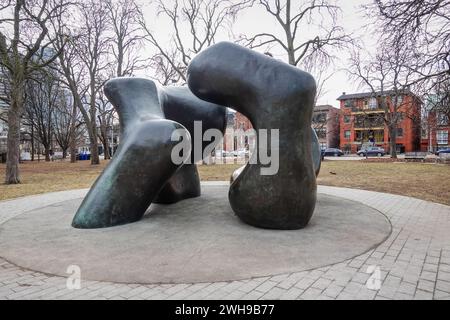 Henry Moore's monumental bronze sculpture, Large Two Forms, in Toronto ...