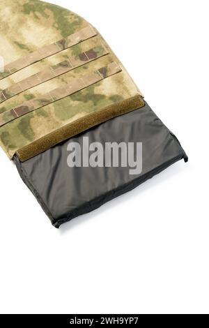 Tactical armor plate. Groin armor protection on white background Stock ...