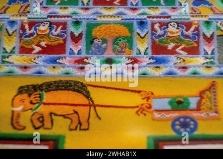 elephant-drawn chariot, Kalachakcra buddhist mandala, Dalai Lama gift ...