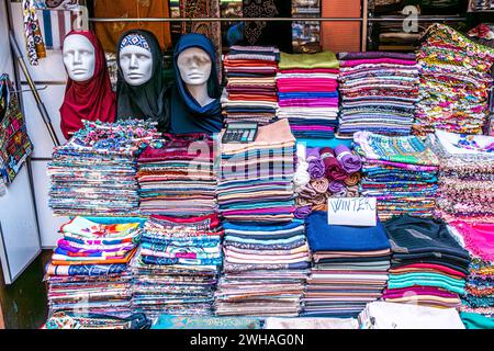 An array of miscellaneous clothes in the Grand Bazaar, a vibrant and ...