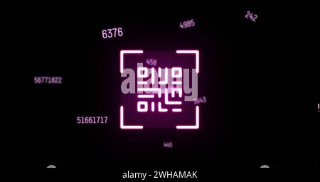 Image of numbers and qr code on black background Stock Photo - Alamy