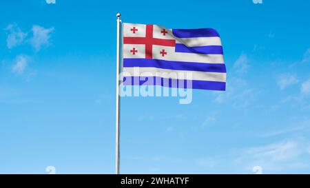 High detailed flag of Adjara. National Adjara flag. 3D illustration ...