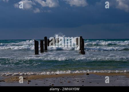 Beit Yanai Beach, Mediterranean, Israel Stock Photo - Alamy