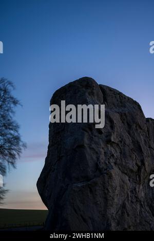 Sunset at Avebury, Britains Largest Stone Circle, and St James Church ...