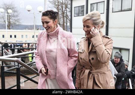 Deputy First Minister Emma Little-Pengelly, during a visit to St. Paul's GAA club in west ...