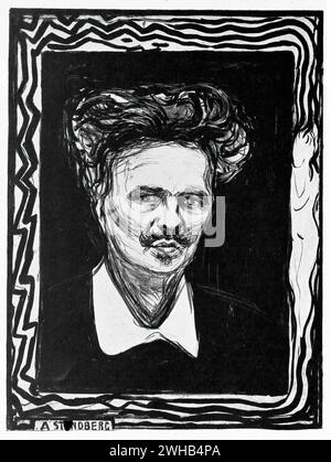 Munch Edvard - August Strindberg - Norwegian School - 19th Century ...