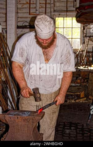 Blacksmith Reenactor, Colonial Williamsburg, Virginia Stock Photo - Alamy