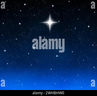 single bright wishing star in space or night sky Stock Photo - Alamy
