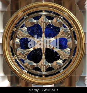 gothic or science fiction window looking into space or starry night sky ...