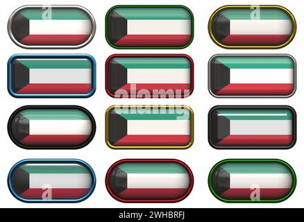 Twelve buttons of the Flag of Kuwait Stock Photo - Alamy