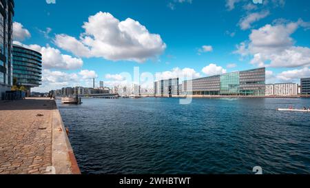 Vesterbro Copenhagen skyline panorama with Bryggebroen bridge Stock ...