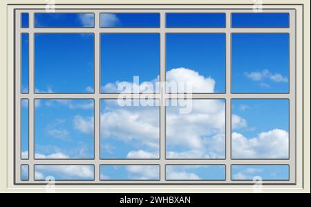 Perfect blue sky through the window Stock Photo - Alamy