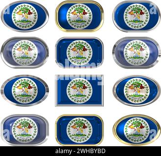 Twelve buttons of the Flag of Belize Stock Photo - Alamy
