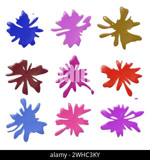Ink or paint splotches on white Stock Photo - Alamy