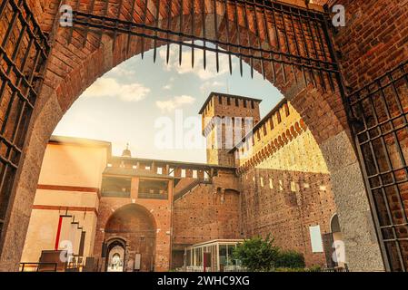 Inside view of Sforza Castle,, Milan, Italy, Europe Stock Photo - Alamy