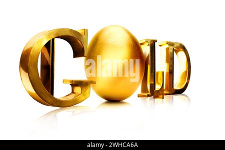 The word gold in golden letters Stock Photo - Alamy