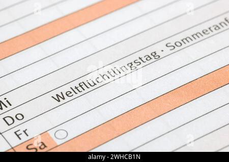 Diary, World Refugee Day, beginning of summer, Germany Stock Photo - Alamy