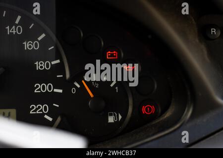 Screen display of car status warning light on dashboard panel symbols ...