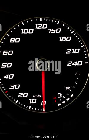 Close up view of a digital speedometer in a car. Digital Kilometer ...