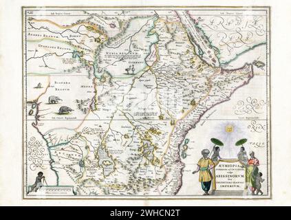 Map of Ethiopia, Willem and Johannes Joan Blaeu, ca 1650 *** Map of Ethiopia, Willem and ...