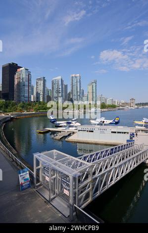 Seaplane terminal and high-rise buildings, Coal Harbour, Burrard Inlet ...
