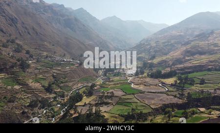 Aerial view of the town of Obrajillo located 5 minutes from the city of ...