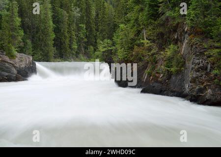 Overlander Falls waterfall, Fraser River, Mount Robson Provincial Park ...