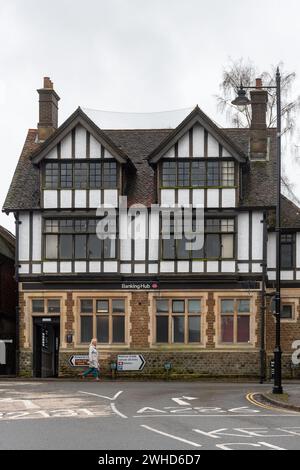 Banking hub run by post office in Haslemere town, Surrey, England, UK ...