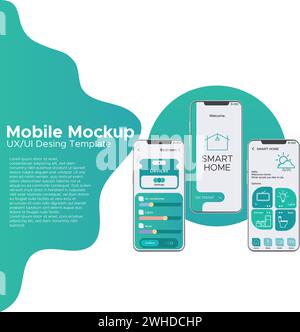 Colored mobile app mockup templates Vector Stock Vector Image & Art - Alamy