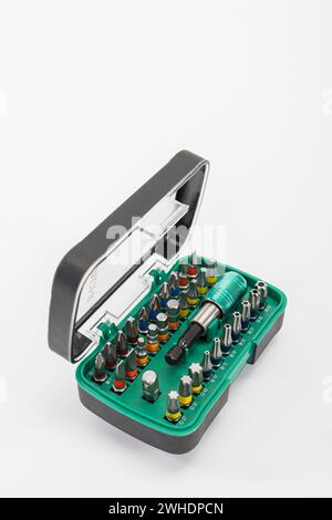 Bit Box screwdriver set from Hitachi, white background Stock Photo - Alamy