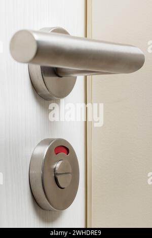 WC door, visual busy indicator red, locked Stock Photo - Alamy