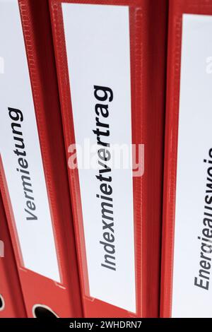 Red file folders labeled Rental, Depreciation, Tax consultant, Tax ...