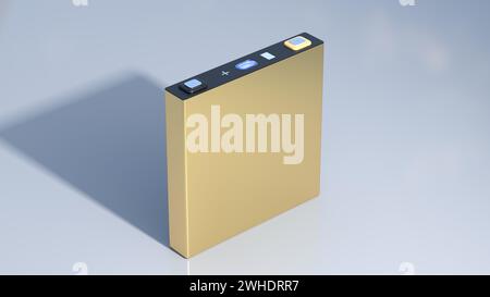 3d rendering of prismatic battery, rectangular lithium ion phosphate ...