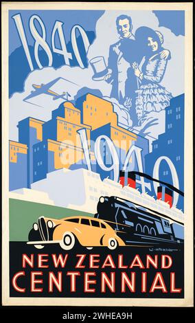 Poster, '1940 New Zealand Centennial Exhibition', 1939, by Leonard ...