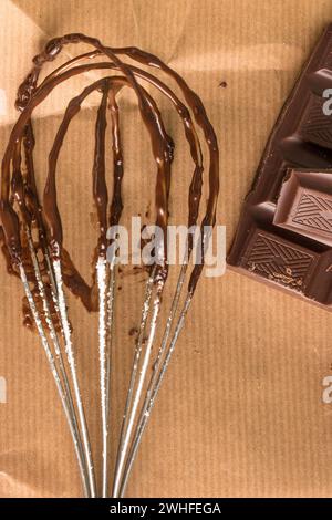 Chocolate on egg beater Stock Photo - Alamy
