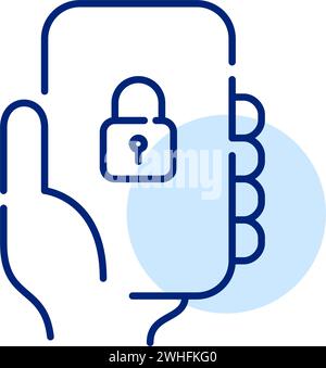 Protection app icon on a smartphone. Vector illustration design Stock ...