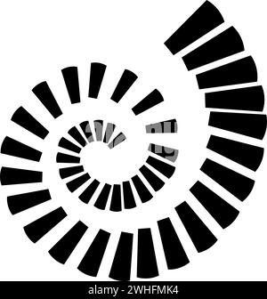 Spiral staircase circular stairs icon black color vector illustration ...