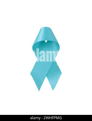 Turquoise awareness ribbon isolated on white background, element Stock ...