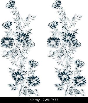 textile digital vine motif design in beautiful color in beautiful style ...