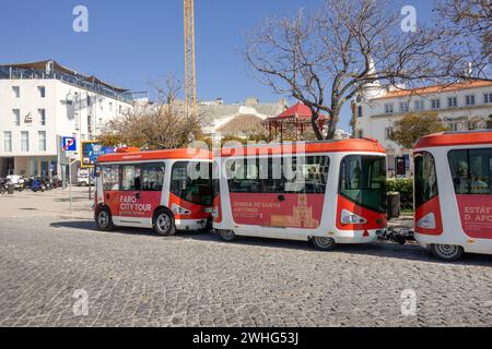 Tourist Road Train In Faro City Tour Train Vehicle Faro The Algarve ...