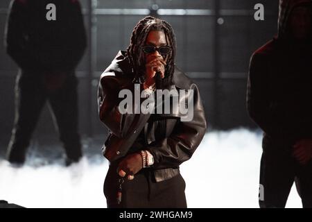 French rapper Gazo Vianney performs on stage during the 39th Victoires ...