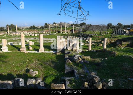 View at the roman ruines of Umm Qais (Gadara) on Jordan Stock Photo - Alamy
