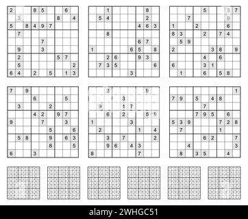 Sudoku Puzzle 9x9 Set 4 Hard with Answers, Fun Brain-Training Game for ...