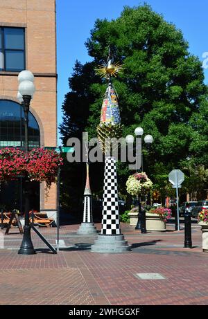 Street art in downtown Eugene, Oregon, USA. Street art in the city ...