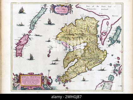 historical map of the Isle of Mull, Inner Hebrides, Scotland, Willem ...