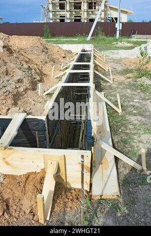 formwork house trench, foundation basement, digging trench Stock Photo ...
