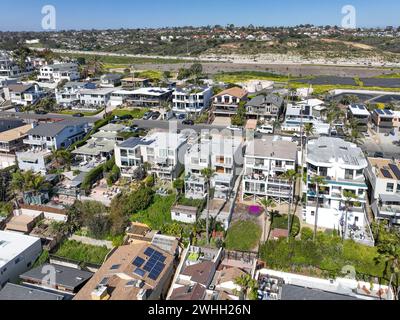 Aerial view of Wealthy Encinitas town in San Diego South California ...